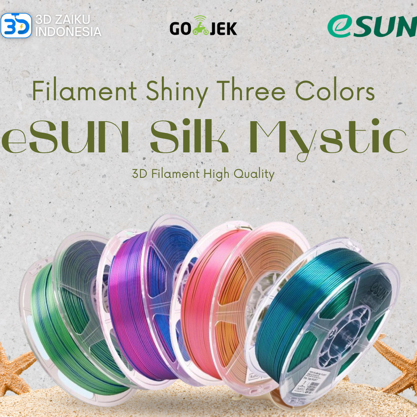 Jual eSUN Silk Mystic 3D Filament Shiny Three Colors 3D Print Neat ...