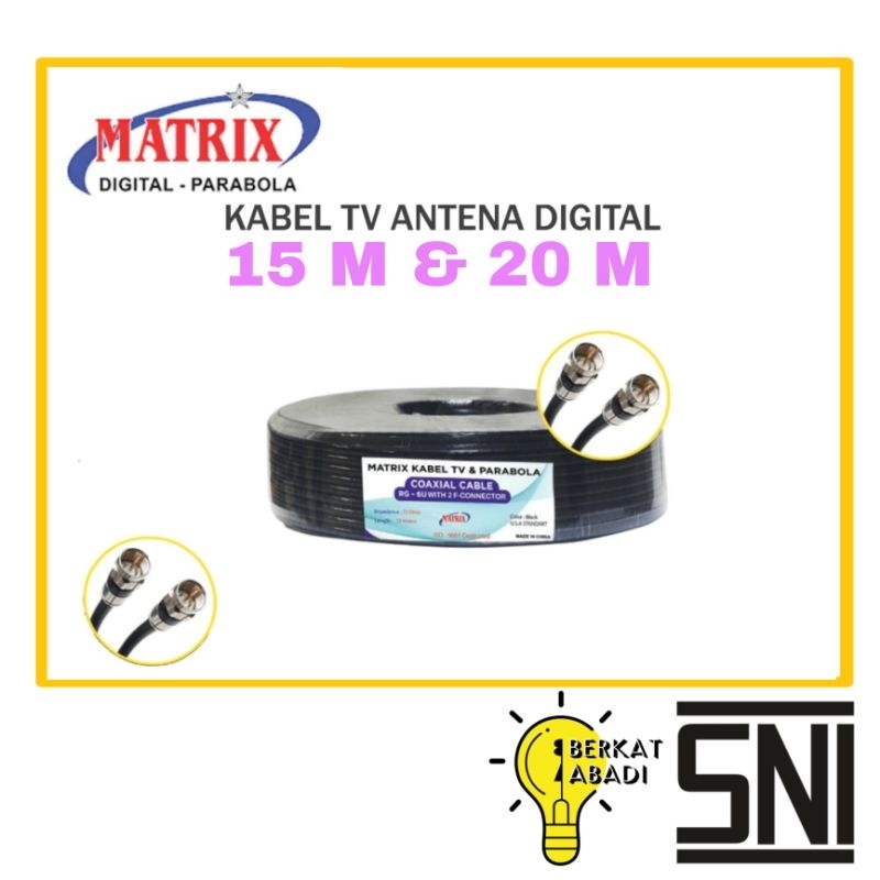 Jual Kabel Antena TV Matrix 15M & 20M + Jack Konektor | Shopee Indonesia