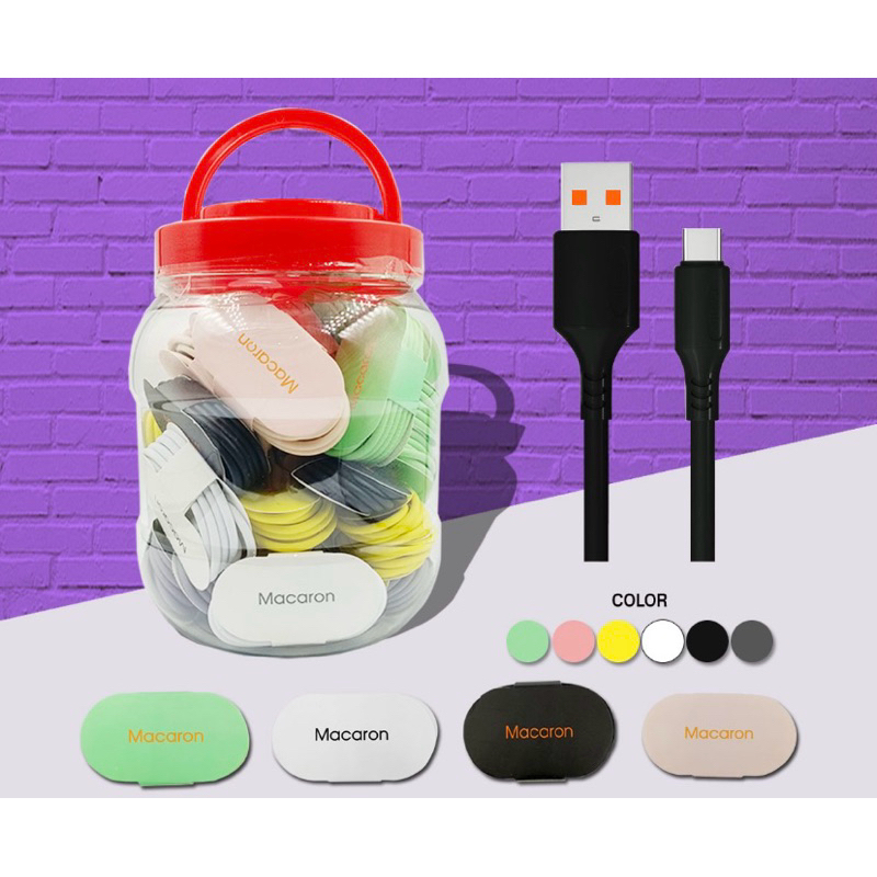 Jual KABEL DATA MACARON TYPE-C-MICRO 1 TOPLES (isi 30pcs) | Shopee ...