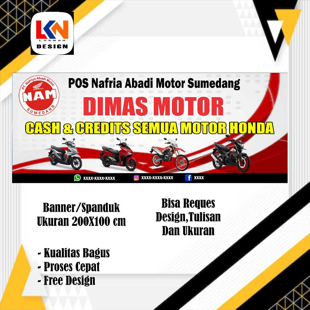 Jual spanduk banner sorum motor honda uk, 60X160cm (3) | Shopee Indonesia