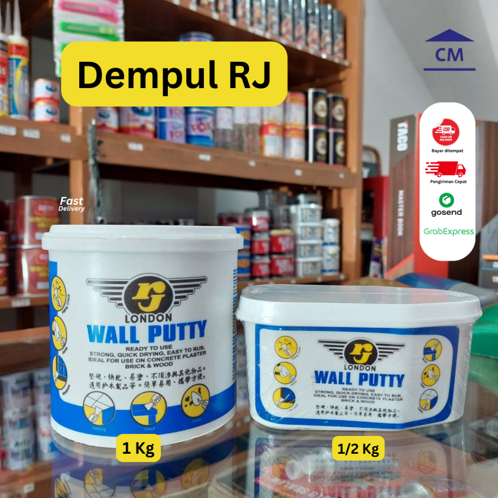 Jual Dempul RJ / Wall Putty RJ / Plamir RJ 1/2 Kg 1 Kg | Shopee Indonesia