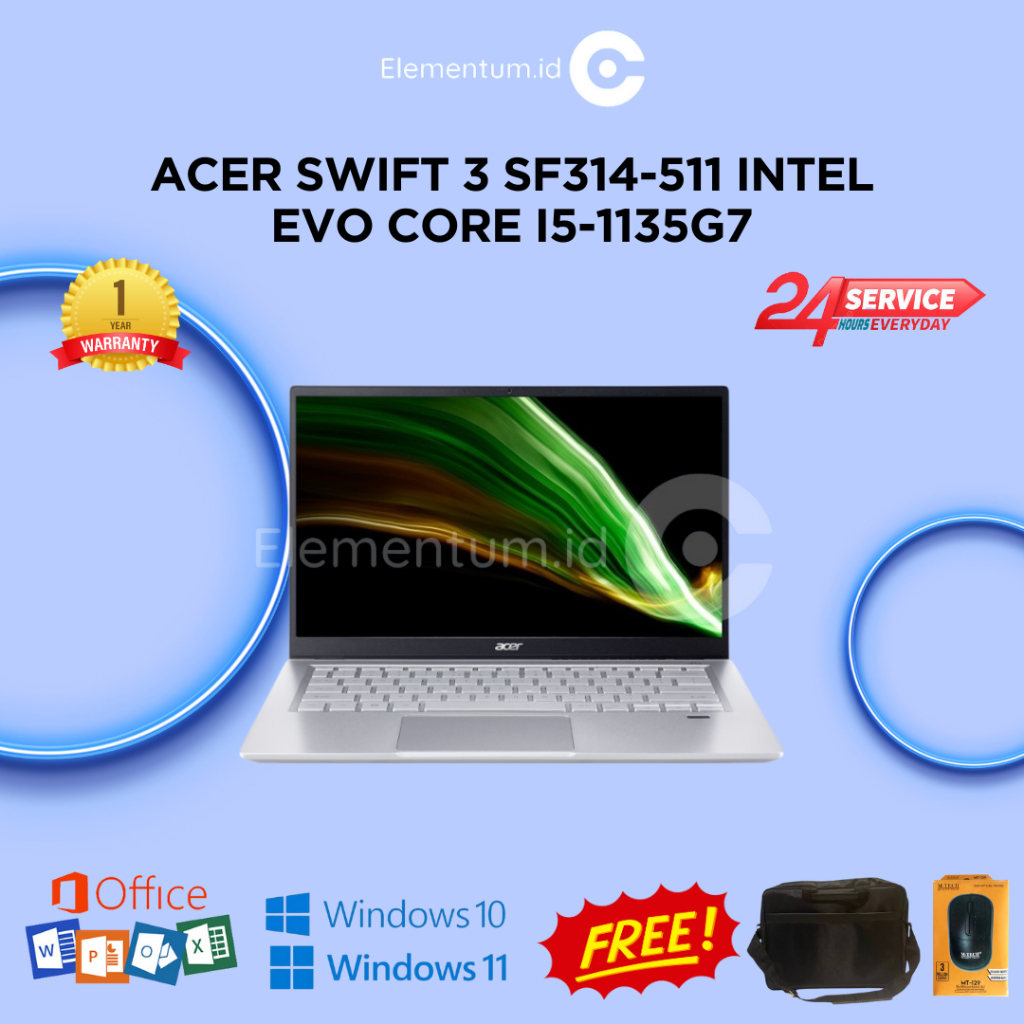 Jual ACER SWIFT 3 SF314-511 INTEL EVO CORE i5-1135G7 | 16GB SSD 512GB ...