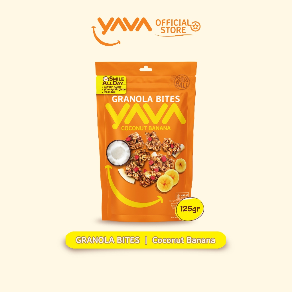 Jual YAVA Granola Bites Coconut Banana 125g | Shopee Indonesia