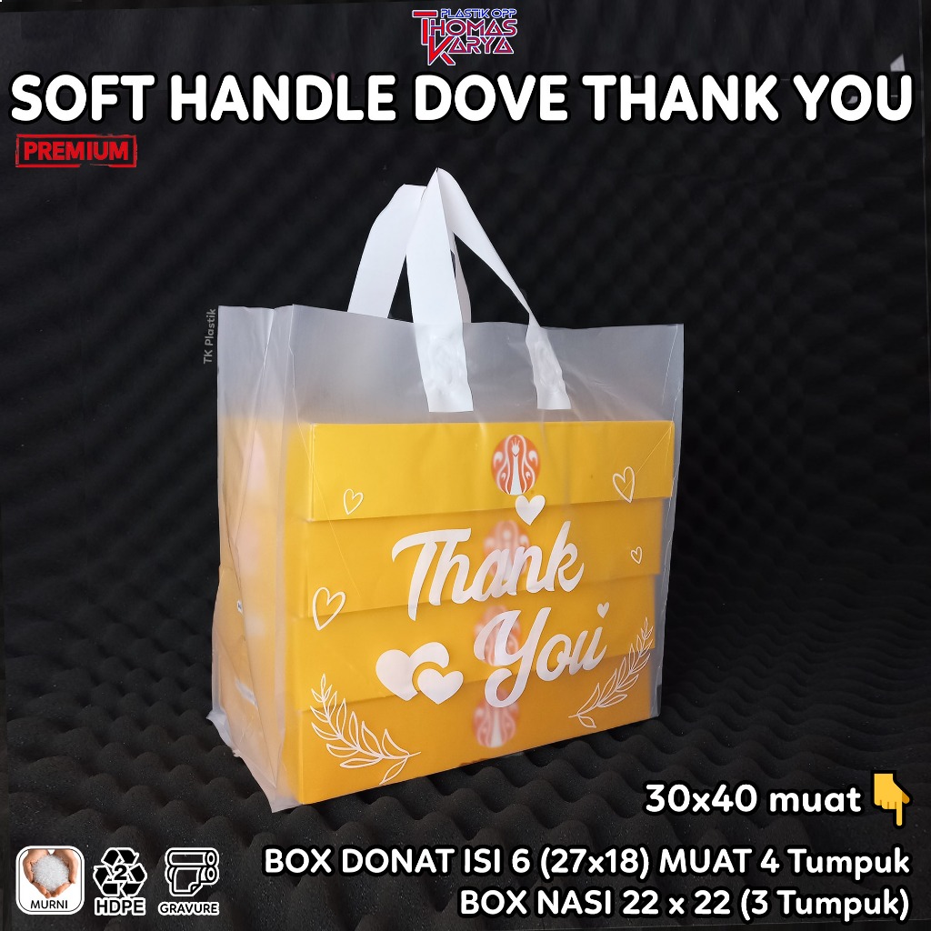 Jual Kantong Plastik Softhandle 30x40 untuk Box Donat Jco isi 6 / Dus ...