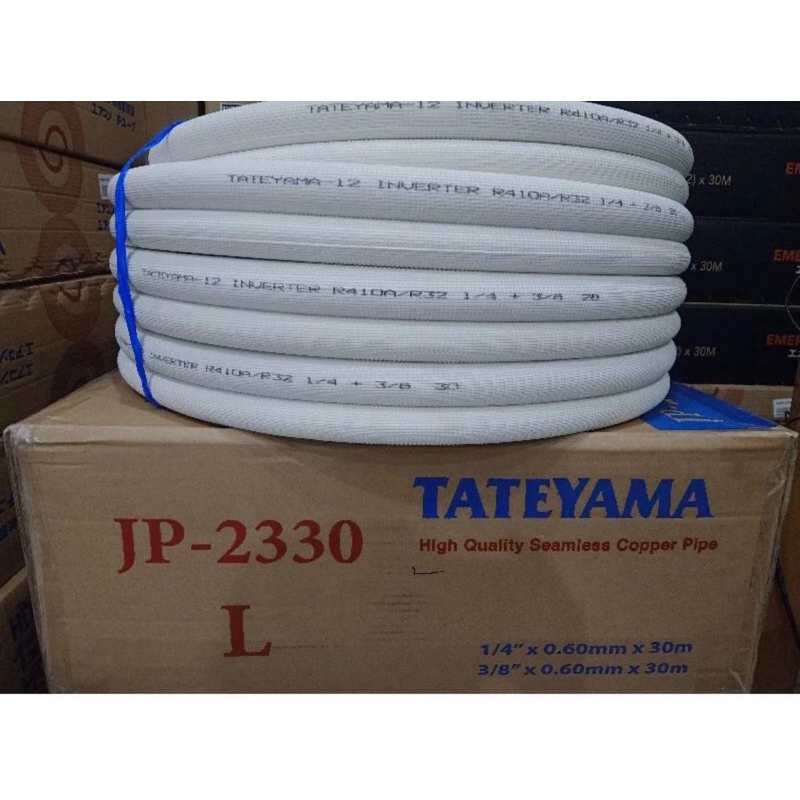 Jual Pipa tateyama 1/4 + 3/8 (JP 2330 )AC ukuran 1/2pk -1pk ,busa M & L panjang 30 - 31 mtr ...