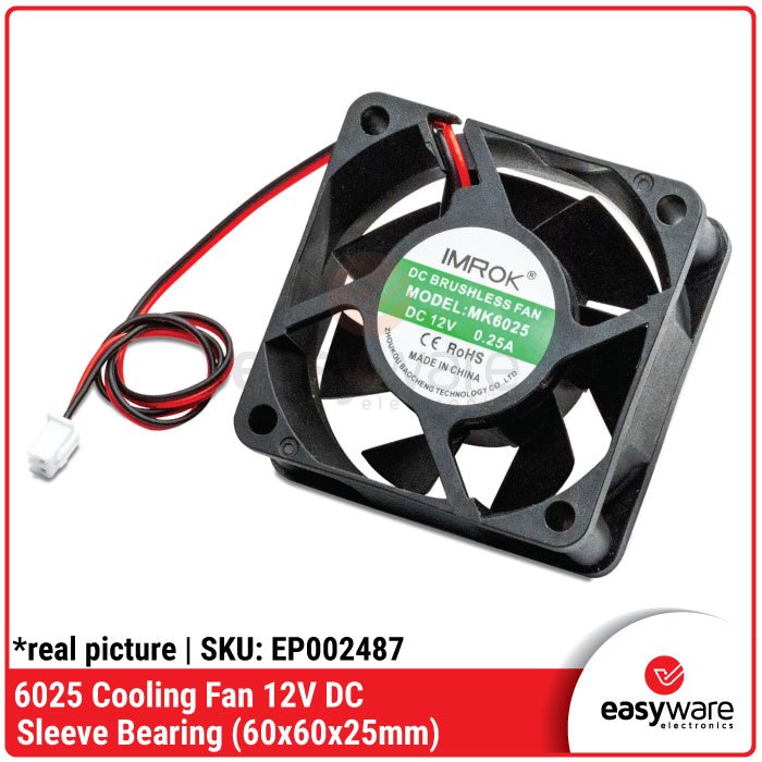 Jual Fan 6cm 12V DC BRUSHLESS FAN Kipas Pendingin 6x6 cm Fan 6025 ...
