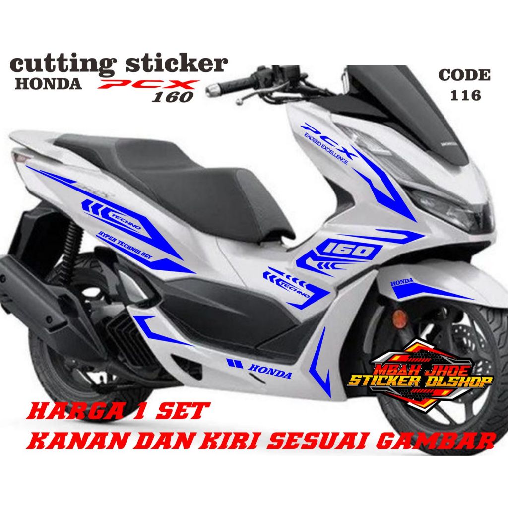 Jual cutting sticker honda pcx 160 body putih | Shopee Indonesia