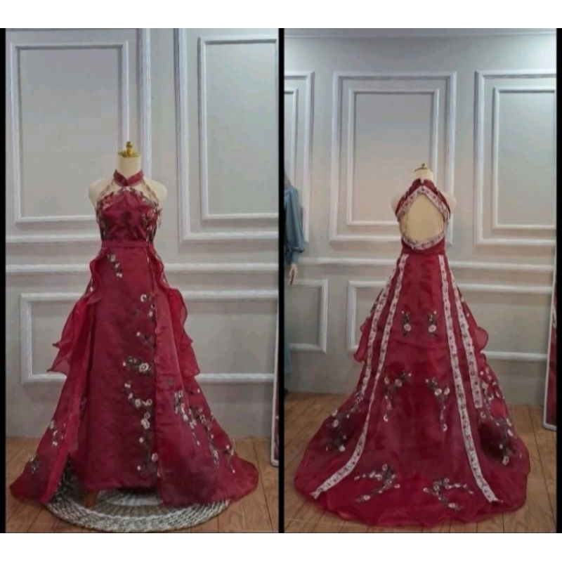 Jual Dress Cheongsam / Baju sangjit china | Shopee Indonesia