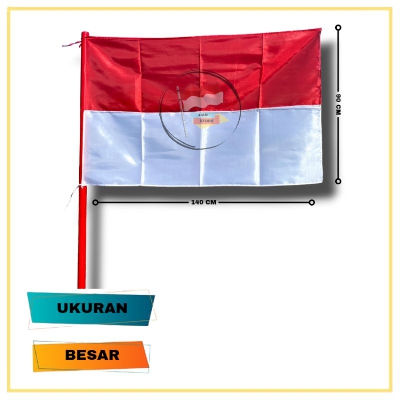 Jual Bendera Merah Putih Indonesia Ukuran Besar 140x90 Cm | Shopee ...