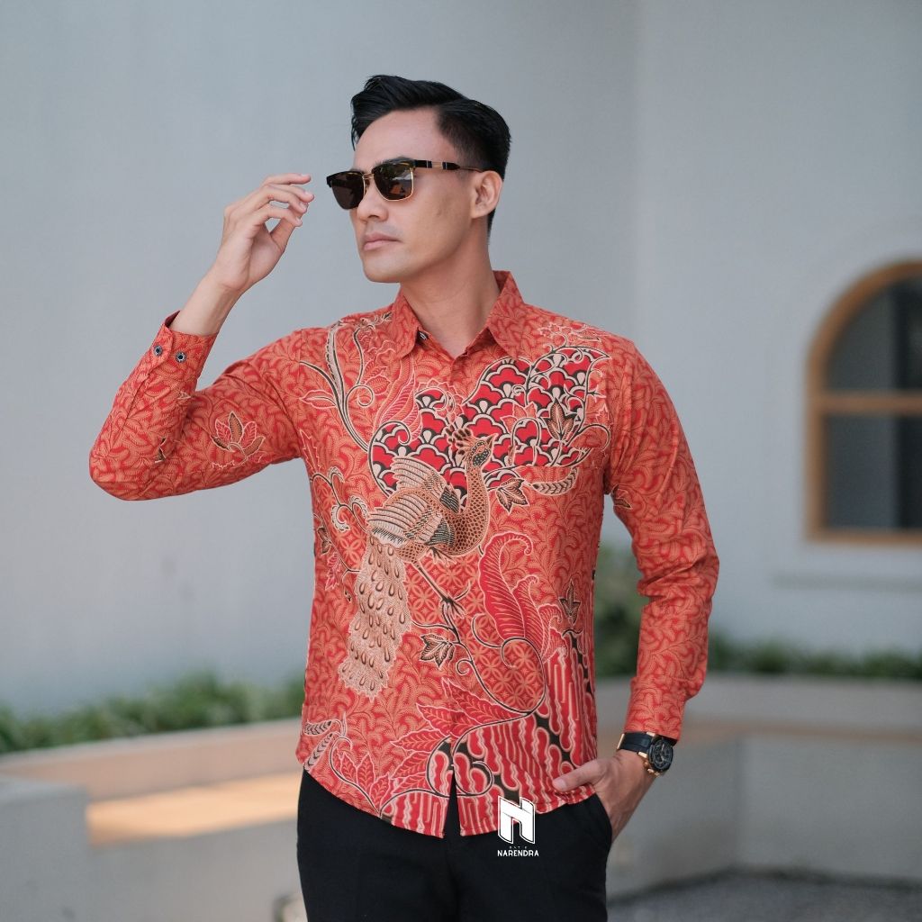 Jual Batik Narendra | Kemeja Batik Pria Alusan Modern Slimfit Anak Muda Keren Lengan Panjang ...