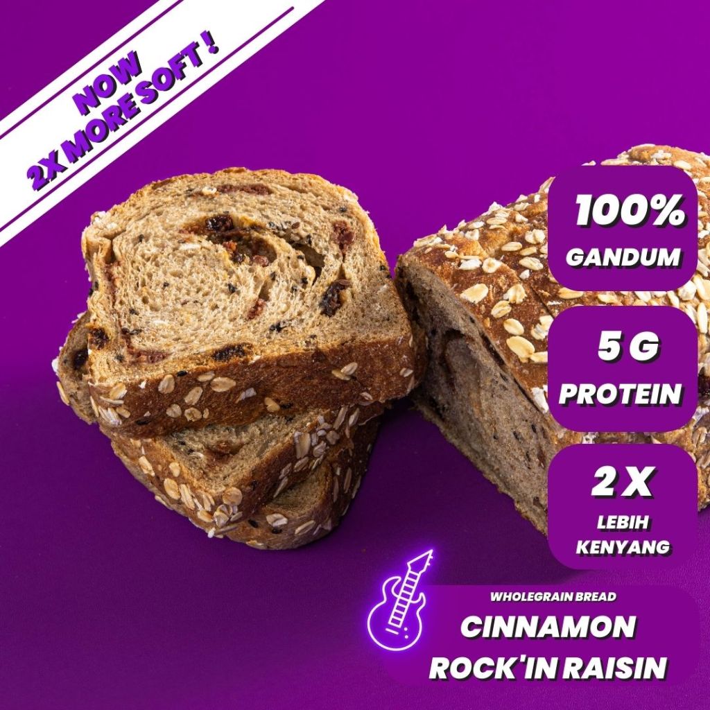 Jual Mighty bread Roti gandum kismis & kayu manis healthy - Whole wheat ...