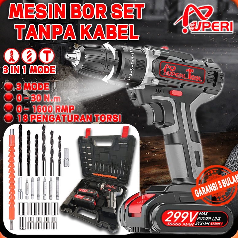 Jual Dijual MURAH 199VF 299VF Set Mesin Bor Impact Listrik Tanpa Kabel ...