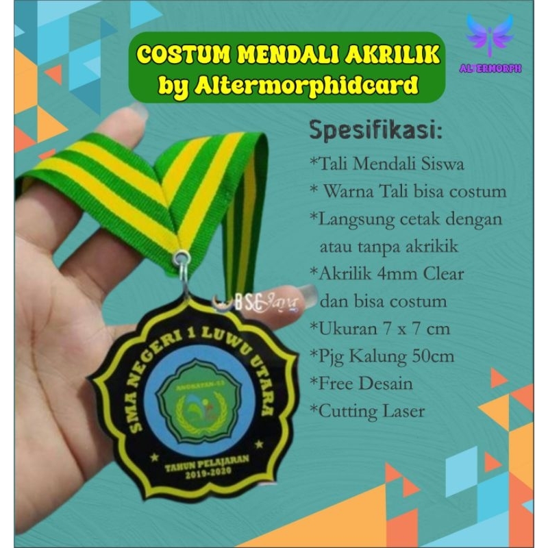 Jual Mendali Akrilik Wisuda Costum Kualitas Premium desain sesuai ...