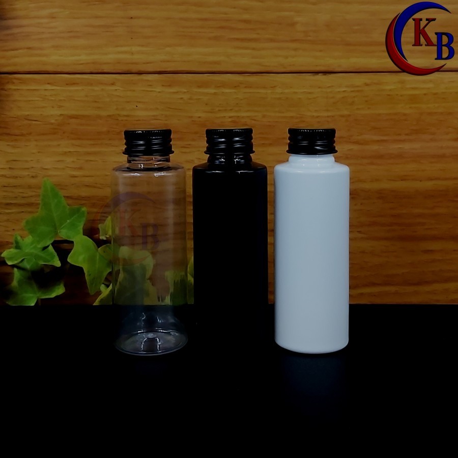 Jual BOTOL ULIR 100 ML ALUMUNIUM HITAM NECK 24 / BOTOL PLASTIK PET RF 100ML | Shopee Indonesia