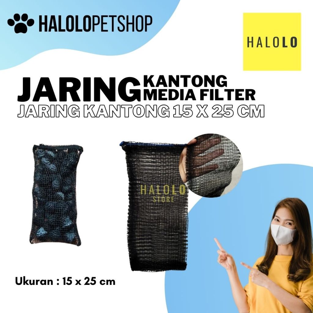Jual Jaring Kantong Media Filter Aquarium / Kolam 25 cm x 15 cm Kantong ...