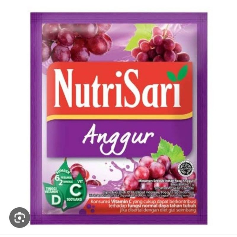 Jual NUTRISARI RASA ANGGUR 1RENCENG ISI 10PCS | Shopee Indonesia