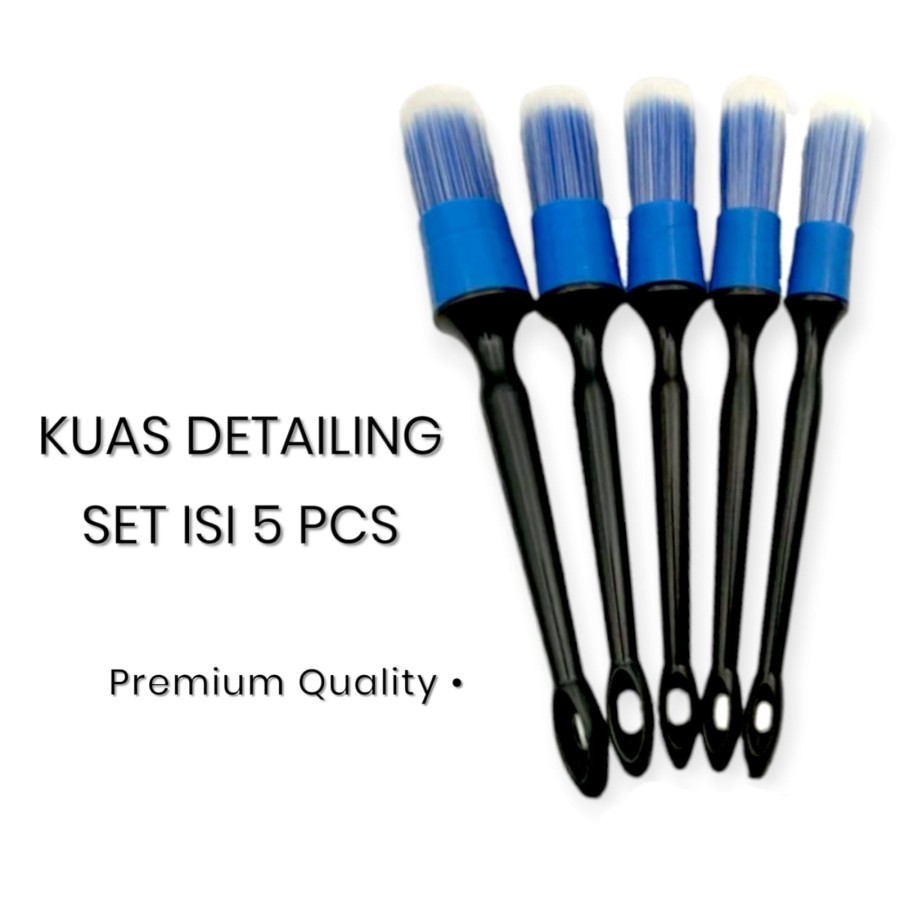Jual Detailing Brush - Kuas Detailing Mobil Motor Set Isi 5 Pcs Biru ...