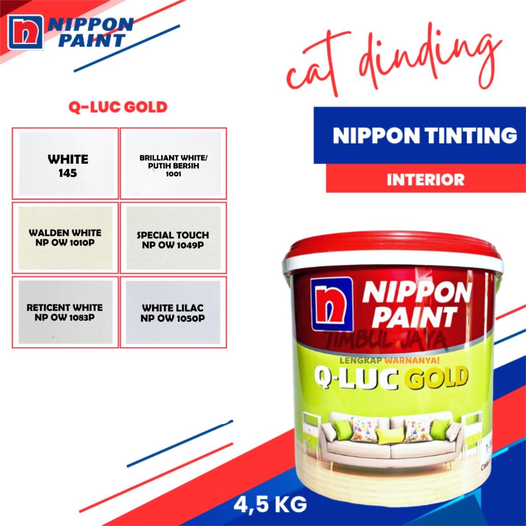 Jual Cat Tembok NIPPON QLUC GOLD 4,5Kg PUTIH / qluc nippon paint / cat ...