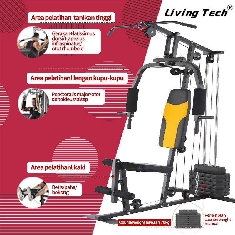 Jual Home gym 1 Sisi Alat Olahraga Multigym Alat Fitnes Gym angkat ...