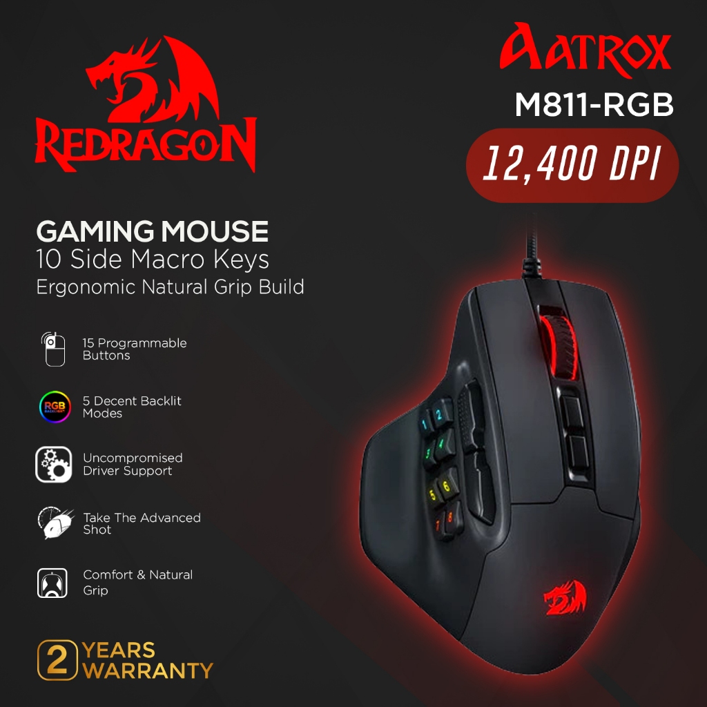 Jual Redragon RGB Gaming Mouse Aatrox - M811-RGB | Shopee Indonesia