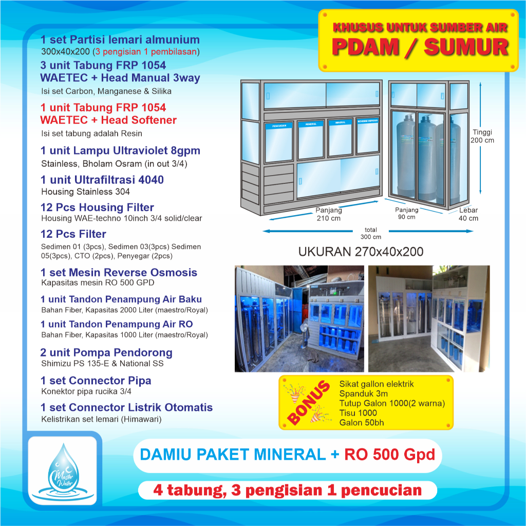 Jual Mesin depot air minum isi ulang untuk air Gunung , sumur dan PDAM ...