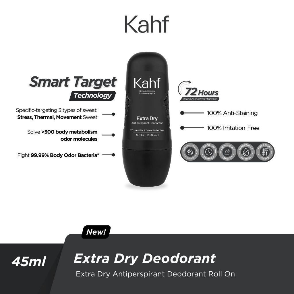 Jual Kahf Deodorant Extra Dry Antiperspirant 45ml | Shopee Indonesia