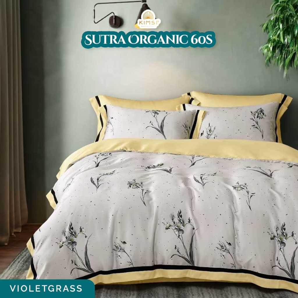 Jual BEDCOVER SET SPREI SUTRA ORGANIC 60S MOTIF BUNGA MINIMALIS BED ...