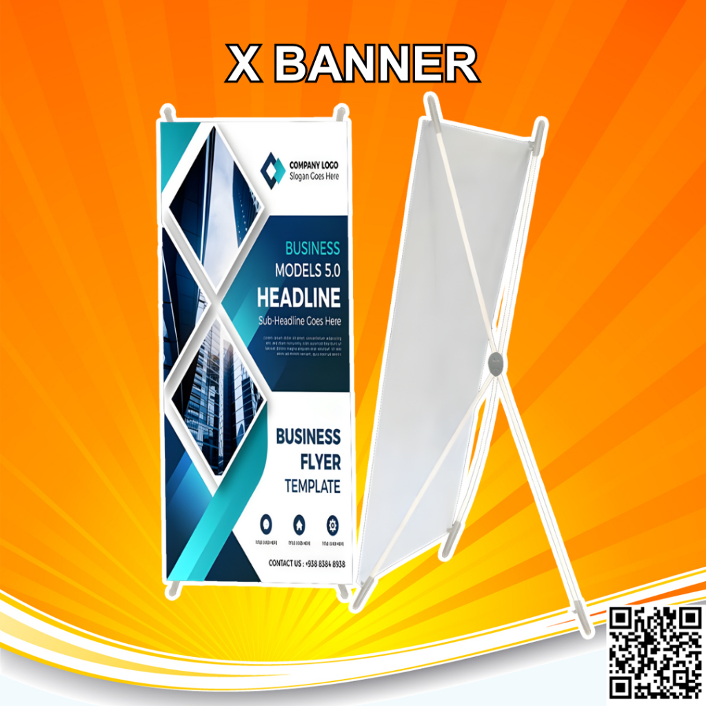 Jual Rangka X Banner Impor Display Promosi Iklan Standing Frame 60x160 ...