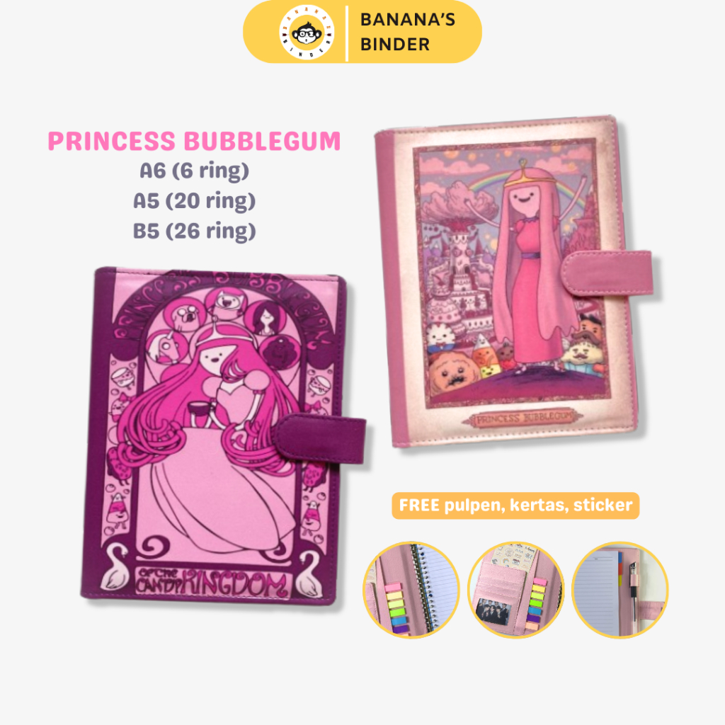 Jual Binder Princess Bubblegum Edition B5 A5 A6 FREE Pen Kertas Sticker ...