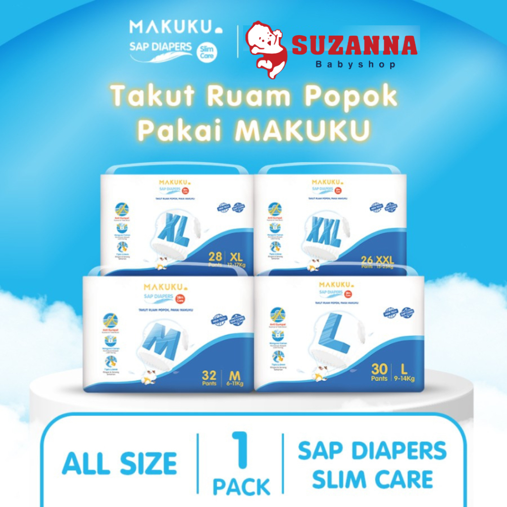 Jual Makuku SAP Diapers Slim Care -- Popok Bayi | Shopee Indonesia