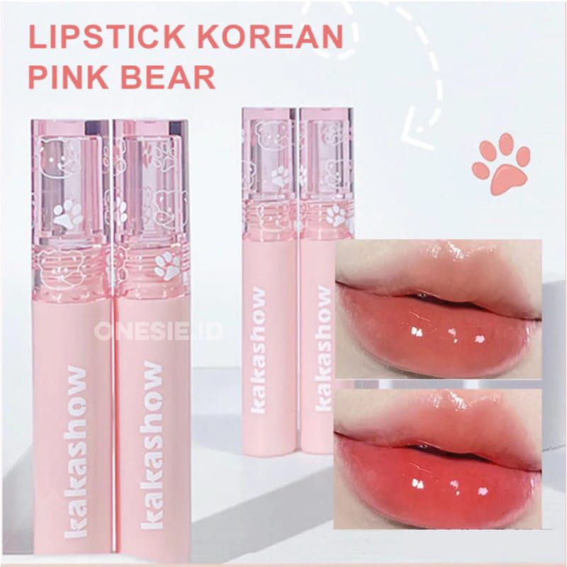 Jual BISA COD - KAKASHOW Lipstik Pink Bear Jelly Mirror Watery Korean Lipstick Cappuvini ...