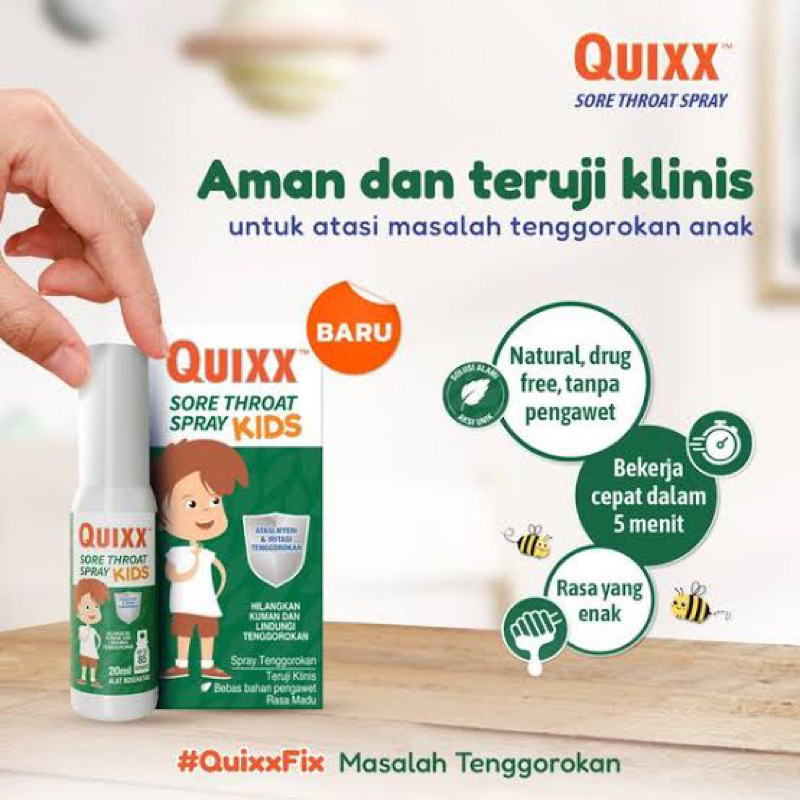 Jual Quixx Sore Throat Spray For Kids 20 ml | Shopee Indonesia