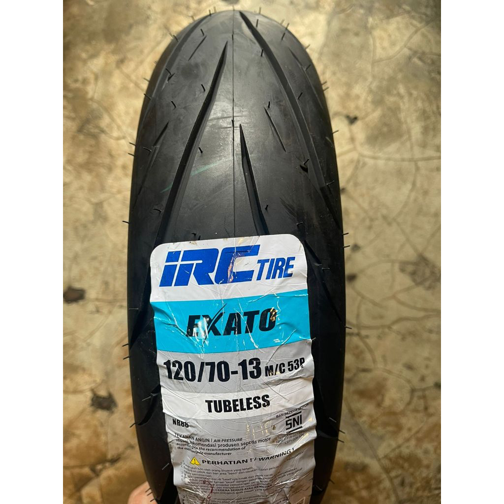 Jual ban tubeless UPSIZE untuk DEPAN NMAX MERK IRC EXATO tubeless 120/ ...