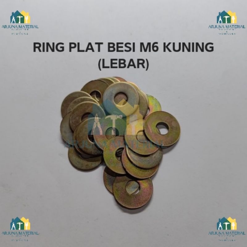Jual Ring Plat Besi M6 Kuning Lebar (100 Pcs) | Shopee Indonesia