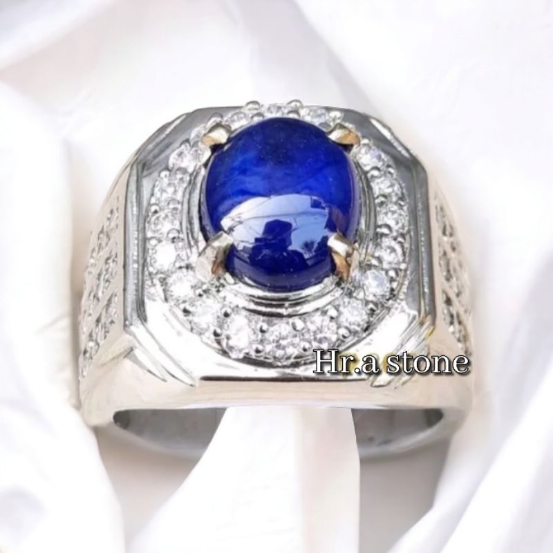Jual CINCIN BATU PERMATA NATURAL BLUE SAFIER ORIGINAL | Shopee Indonesia