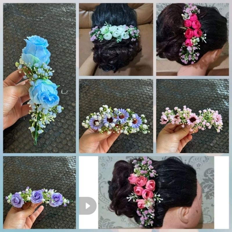 Jual Hiasan sanggul/bunga samping/bando lentur/hiasan rambut bunga ...