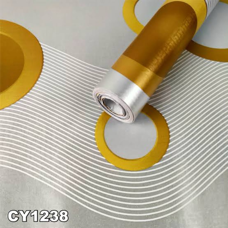 Jual POLKADOT SILVER EMAS Wallpaper Stiker dinding motif bulat 3d ...
