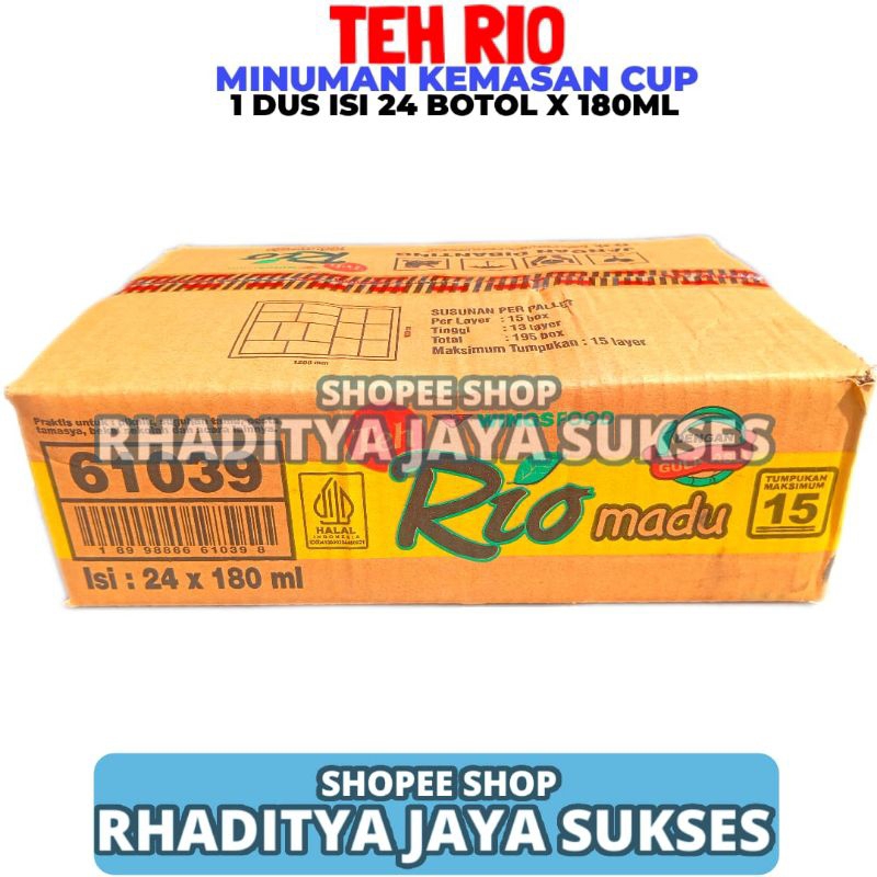 Jual Teh Rio Madu 1 Dus Isi 24 Cup 180ml | Shopee Indonesia