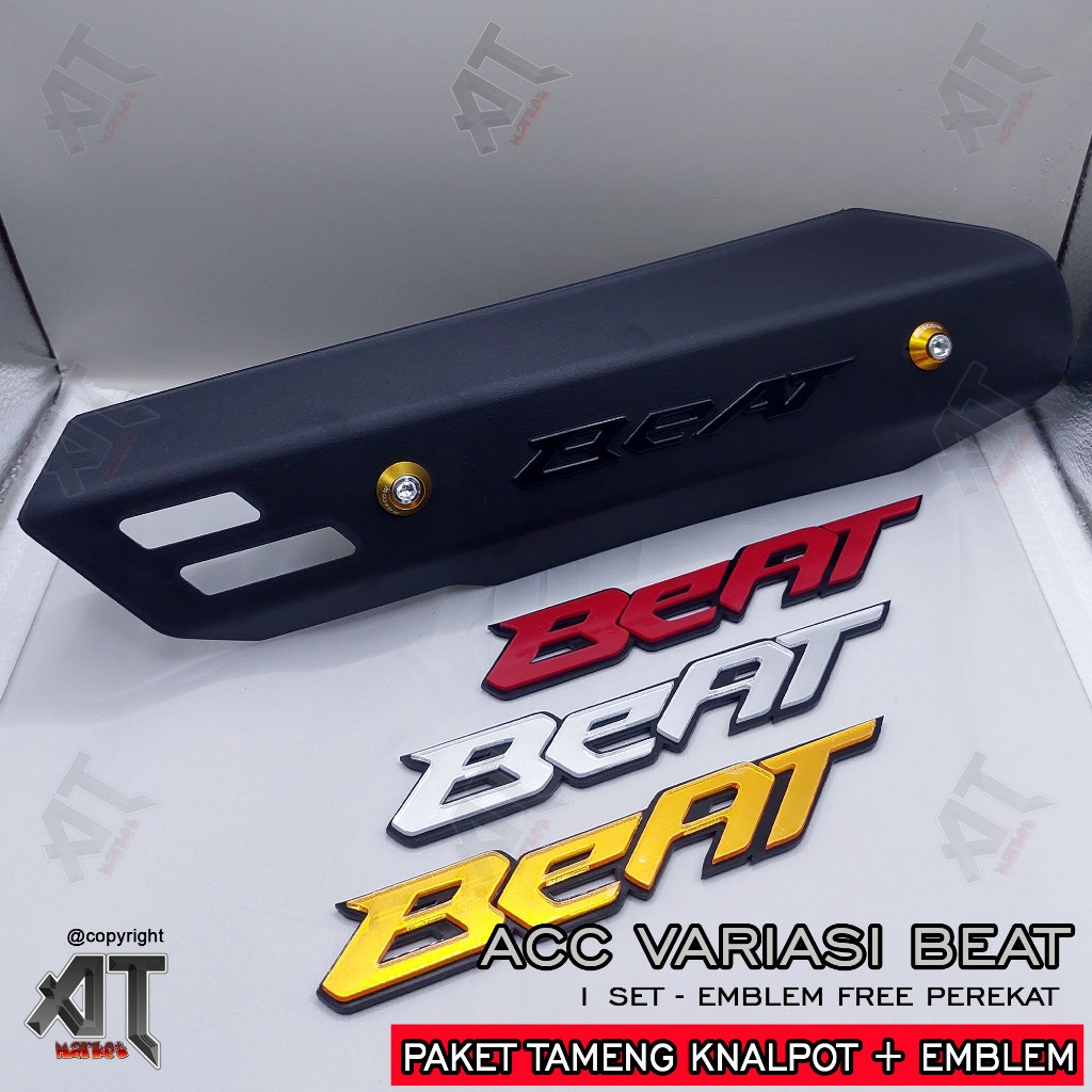 Jual EMBLEM BEAT + COVER KANLPOT BEAT - TAMENG KNALPOT BEAT - TUTUP ...