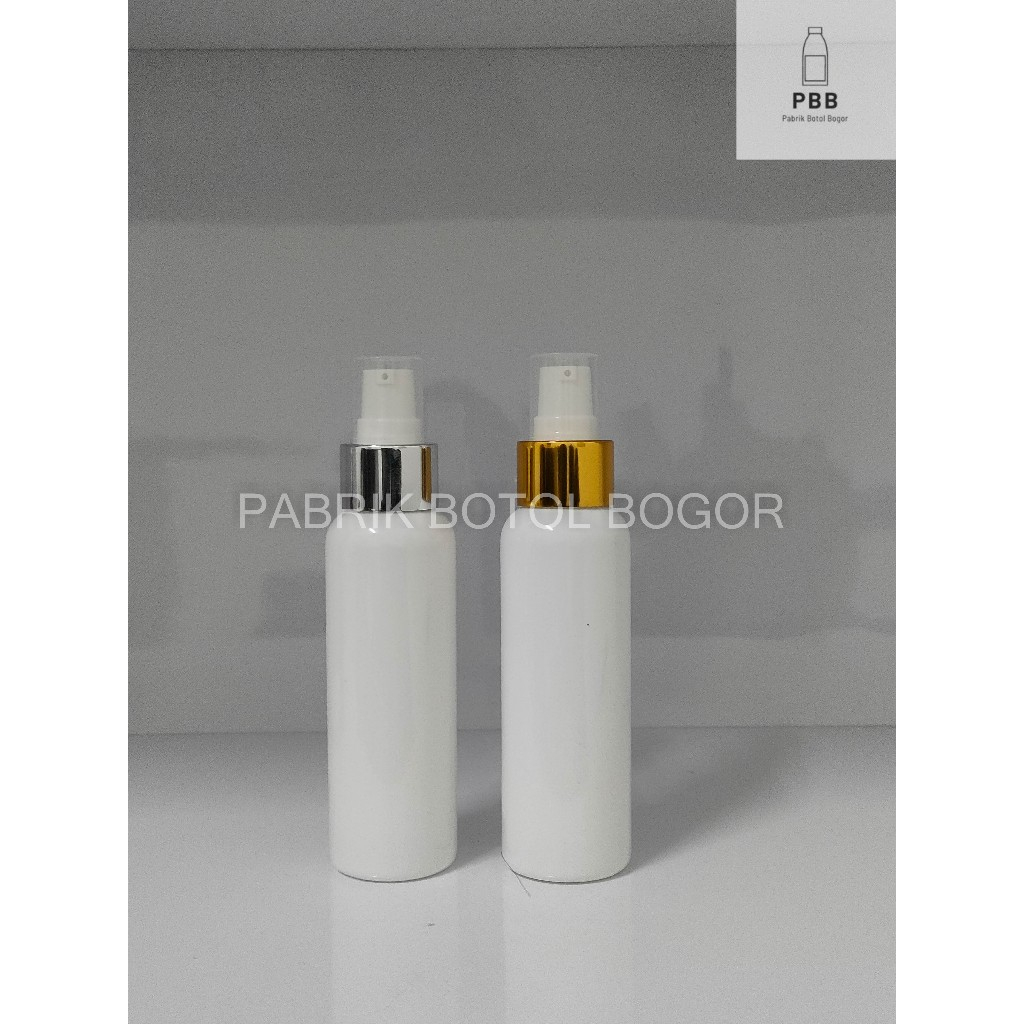 Jual BOTOL BR 100ML PUTIH PUMP TREATMENT HALFCAP SILVER GOLD 100 ML WHITE PET - Gold | Shopee ...