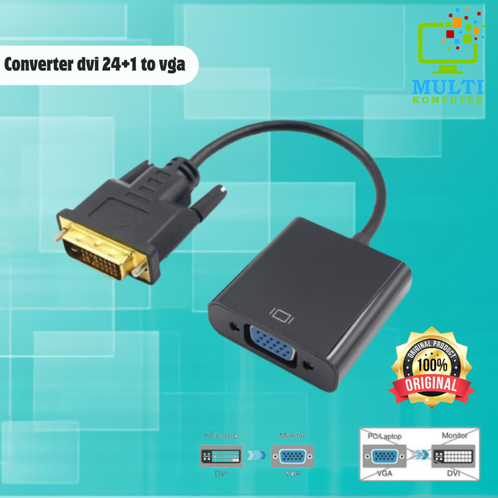 Jual konverter dvi 24+1 to vga aktif - dvi-d to vga active converter cable | Shopee Indonesia