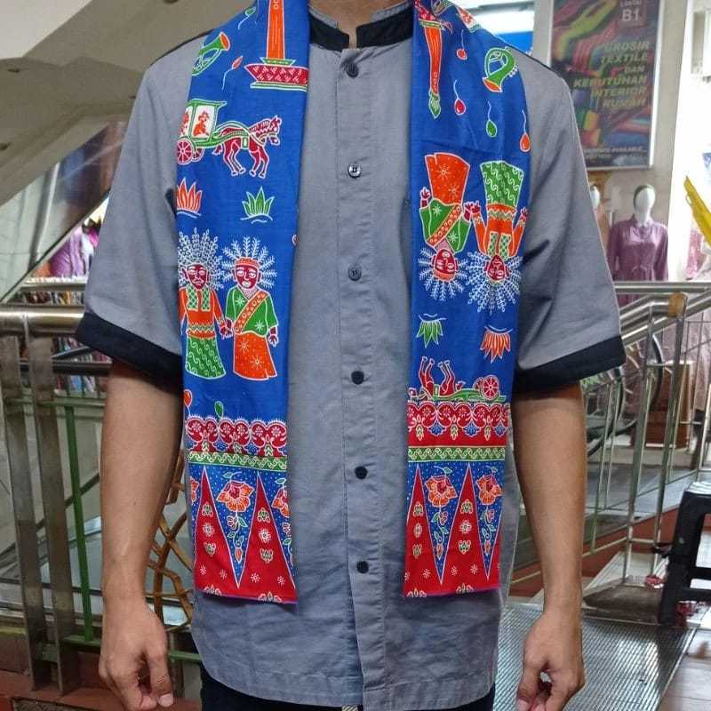 Jual CUKIN/SYAL PRIA PREMIUM MOTIF ONDEL-ONDEL/SELENDANG PRIA ADAT ...