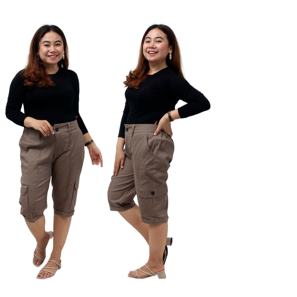 Jual Putri Nasya - Celana Big Size Pendek 7/8 Kargo Ukuran 8L, 6L, 5L, 4L, 2L, XL, S fit to L ...