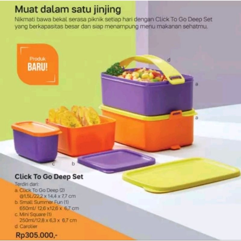 Jual Click to go deep set tupperware | Shopee Indonesia
