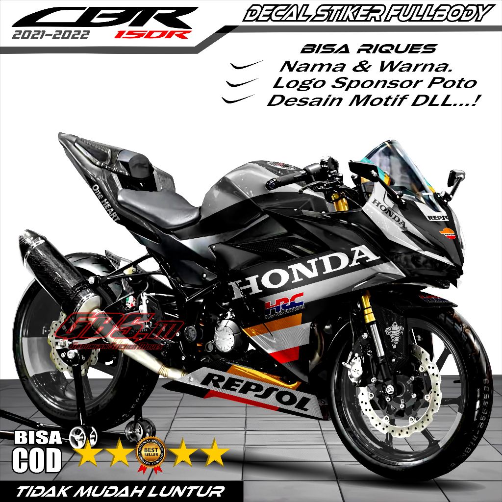 Jual (COD Cek Dulu) Decal New Cbr 150 Full body Stiker Cbr 150r 2021 K45R Livery Repsol Full ...