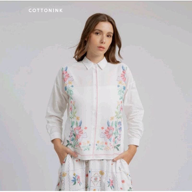 Jual COTTONINK OFF WHITE JARDIN MARIAN #SPRING COLLECTION SIZE M ...