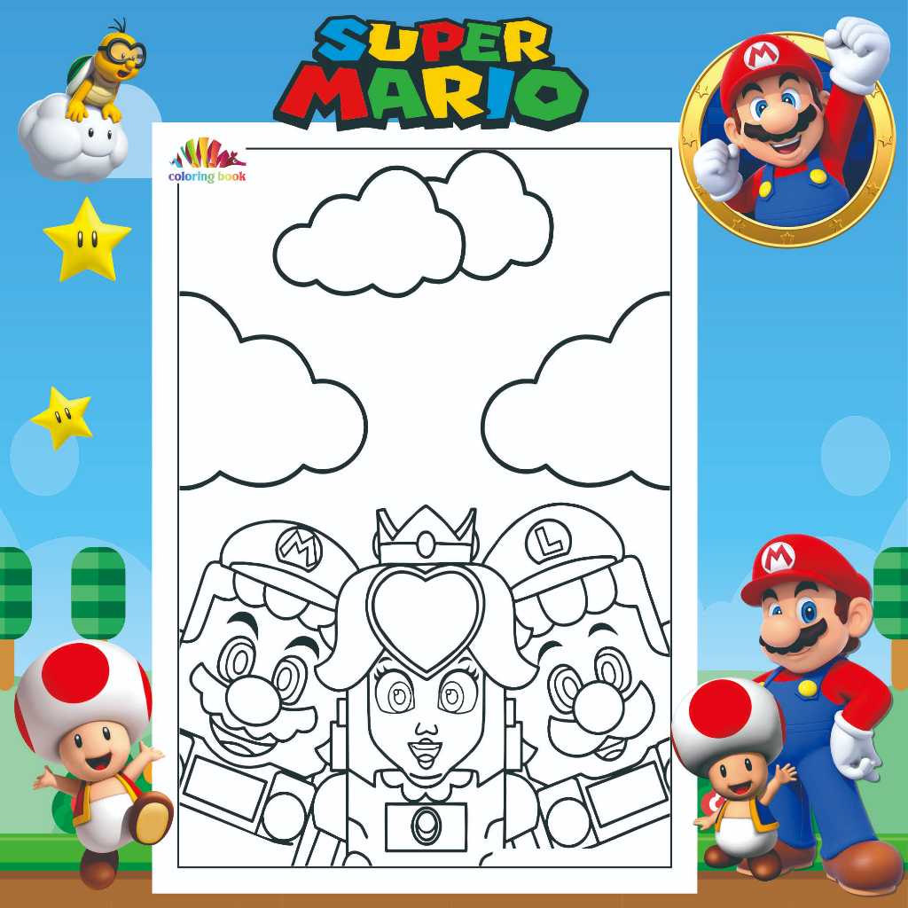 Jual KERTAS MEWARNAI / COLORING / KERTAS GAMBAR / SUPER MARIO B ...