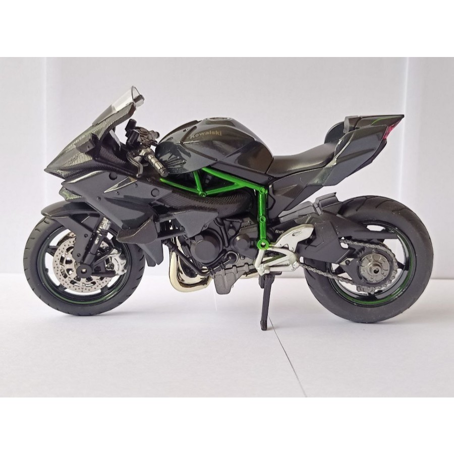 Jual Diecast Motor Kawasaki Ninja H2 R hitam miniatur motor skala 1:12 | Shopee Indonesia