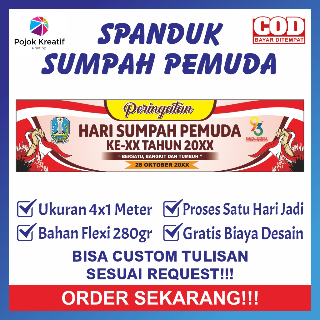 Jual SPANDUK BANNER ACARA PERINGATAN HARI SUMPAH PEMUDA 4x1 Meter ...