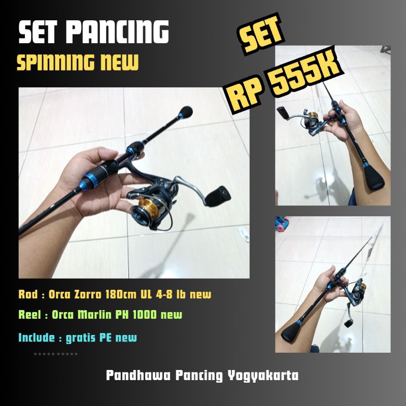 Jual Set Pancing UL Spinning Casting Rod Orca Zorro dan Reel Orca ...